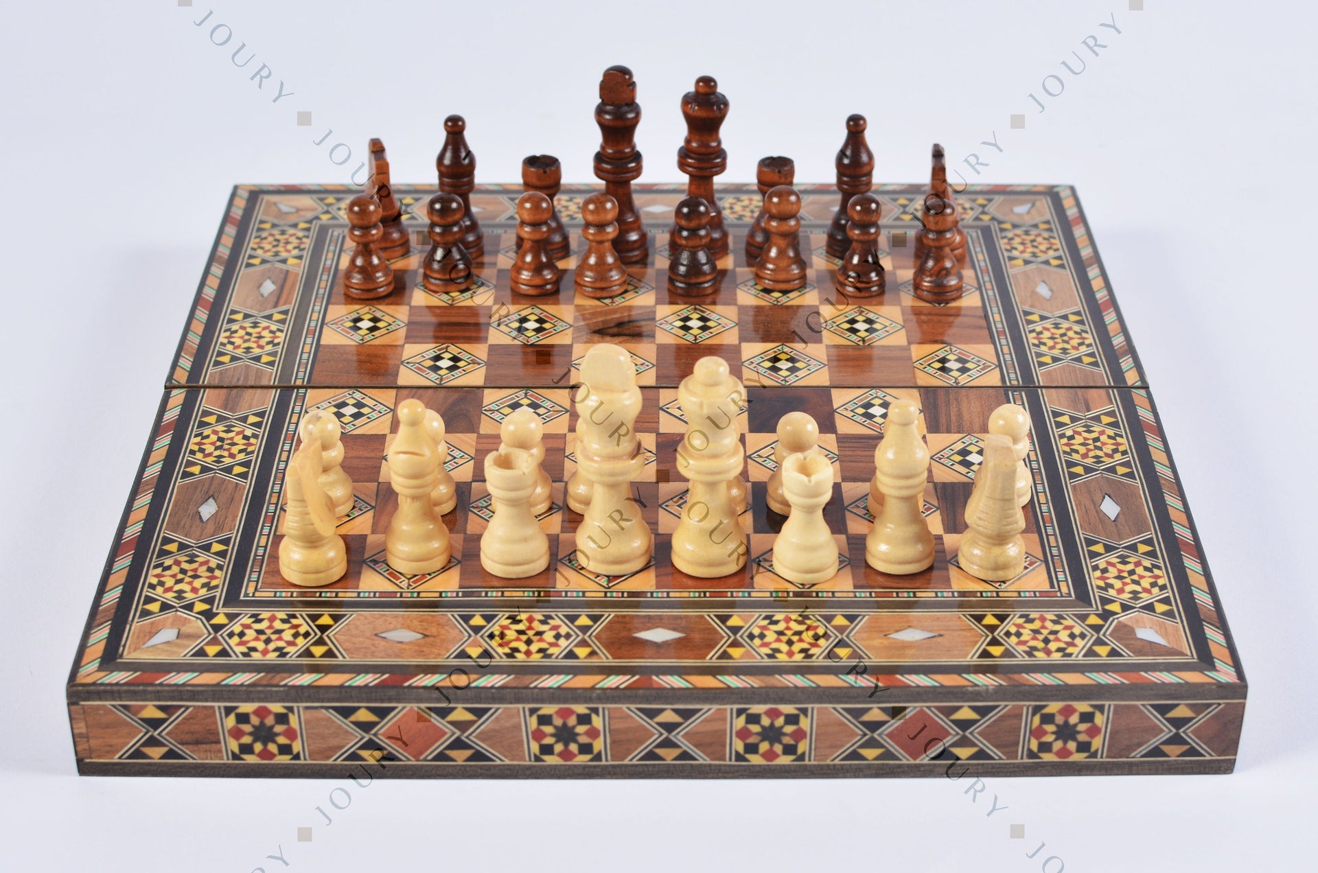 12" Foldable Chess Board with Mother-of-Pearl Inlay – JOURY HANDMADE